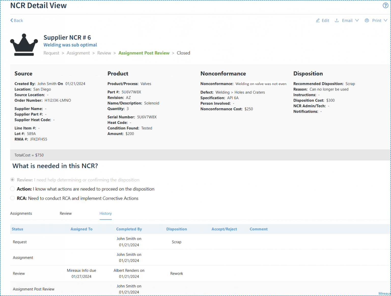 Nonconformance Report (NCR) | Mireaux Management Solutions