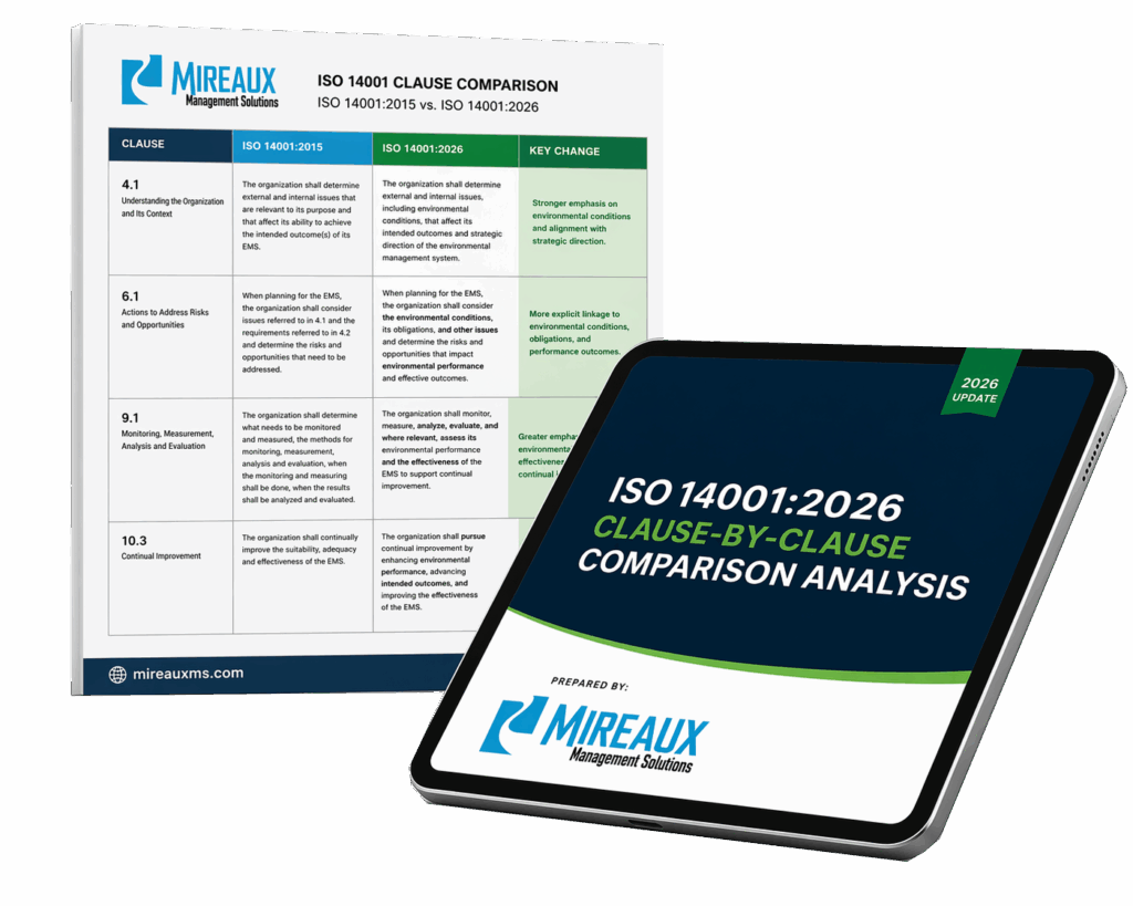 ISO 14001:2026 Comparison Analysis | Mireaux Management Solutions